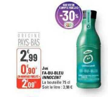 Promo Jus Fa-bu-bleu Innocent chez G20 - iCatalogue.fr