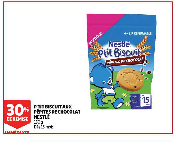 Promo P'tit Biscuit Aux Pépites De Chocolat Nestlé 30% De Remise ...
