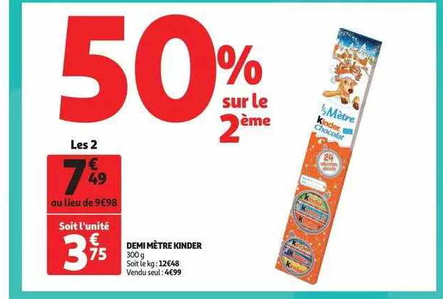 Promo Demi Mètre Kinder chez Auchan - iCatalogue.fr
