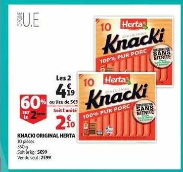 Promo Knacki Original Herta chez Auchan - iCatalogue.fr