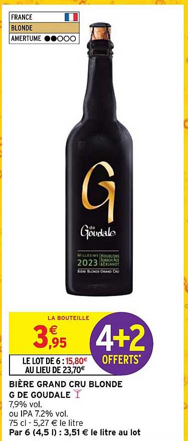 Promo Bière Grand Cru Blonde G De Goudale chez Intermarché Hyper - iCatalogue.fr