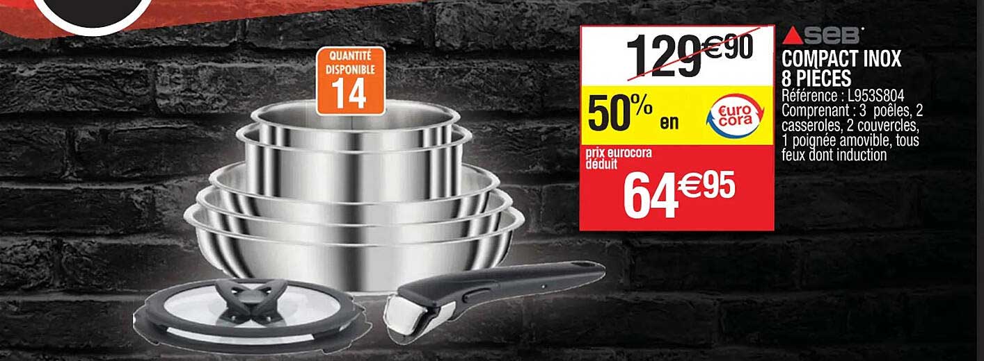 Promo Compact Inox 8 Pièces Seb chez Cora - iCatalogue.fr