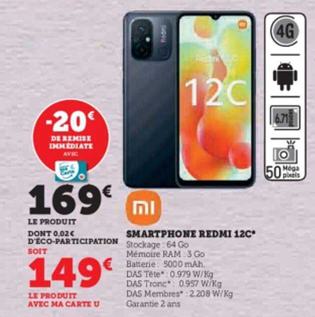 Promo Smartphone Redmi 12c chez Hyper U - iCatalogue.fr