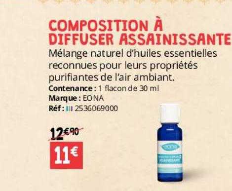 Promo Composition à Diffuser Assainissante Eona chez Distri Club Médical - iCatalogue.fr