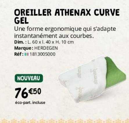 Promo Oreiller Athenax Curve Gel Herdegen chez Distri Club Médical ...