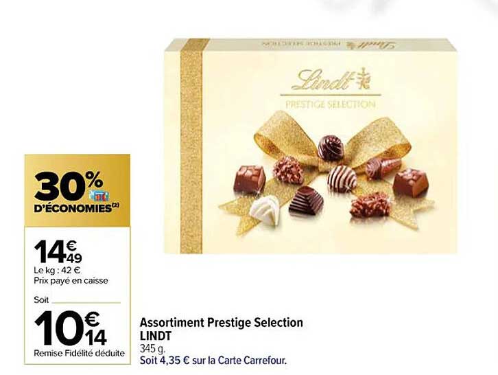 Promo Assortiment Prestige Sélection Lindt chez Carrefour Contact ...