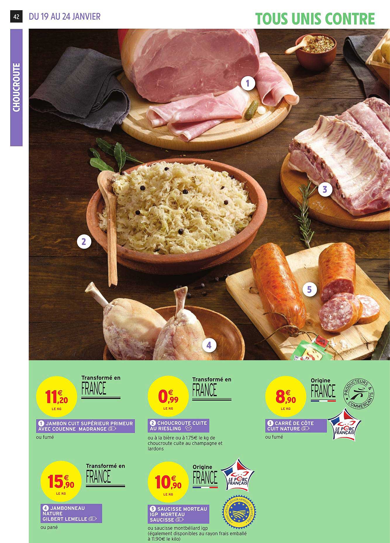 Promo Jambon Cuit Supérieur Primeur Avec Couenne Madrange, Choucroute ...