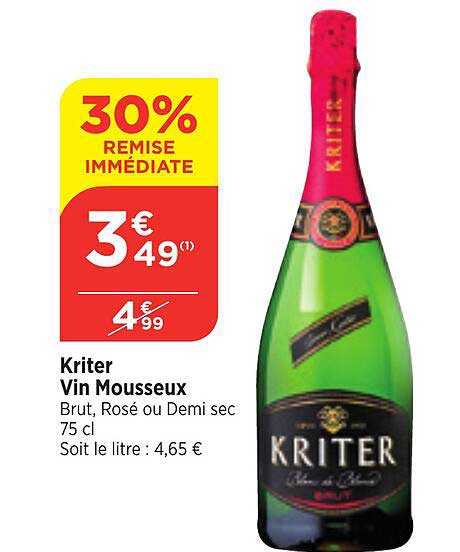 Promo Kriter Vin Mousseux chez Bi1 - iCatalogue.fr