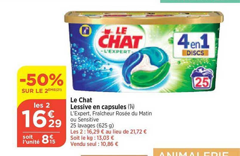 Promo Le Chat Lessive En Capsules chez Atac - iCatalogue.fr