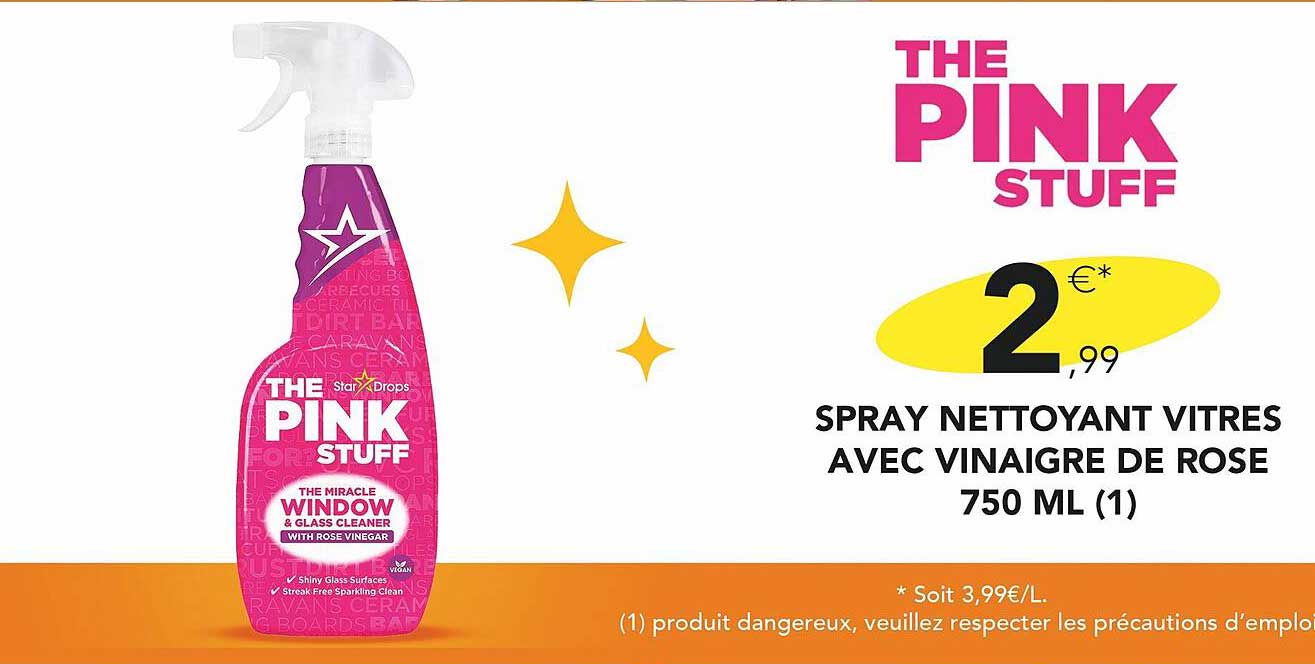 Promo Spray Nettoyant Vitres Avec Vinaigre De Rose 750 Ml chez ...