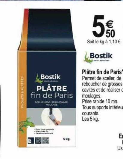 Promo Plâtre Fin De Paris Bostik chez Tridôme - iCatalogue.fr