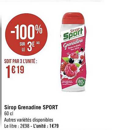 Promo Sirop Grenadine Sport chez Géant Casino - iCatalogue.fr
