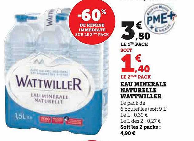 Promo Eau Minérale Naturelle Wattwiller chez Hyper U - iCatalogue.fr