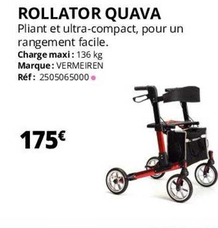 Promo Rollator Quava Vermeiren chez Distri Club Médical - iCatalogue.fr