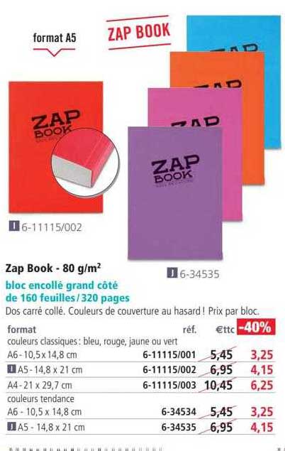Promo Zap Book chez Le Géant des Beaux-Arts - iCatalogue.fr