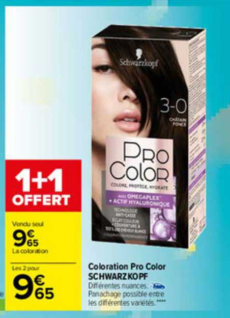 Promo Coloration Pro Color Schwarzkopf chez Carrefour - iCatalogue.fr