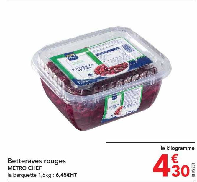 Promo Betteraves Rouges Metro Chef chez METRO - iCatalogue.fr