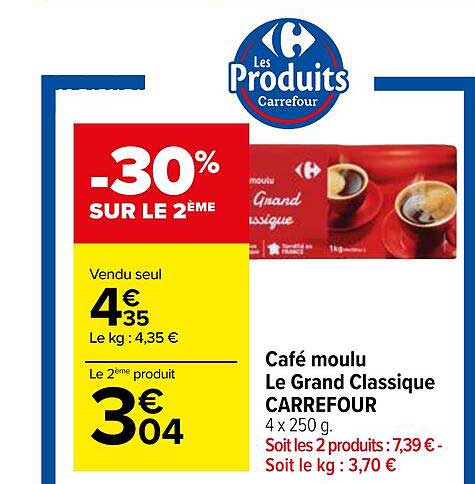 Promo Café Moulu Le Grand Classique Carrefour chez Carrefour ...