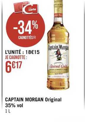 Promo Captain Morgan Original 35% Vol. chez Géant Casino - iCatalogue.fr