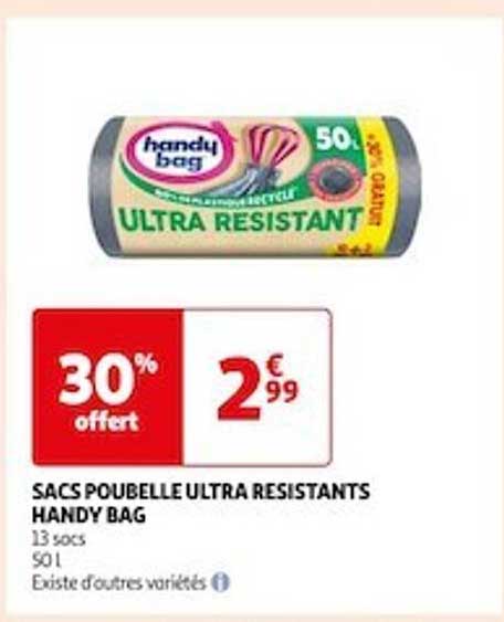 Promo Sacs Poubelle Ultra Resistants Handy Bag chez Auchan - iCatalogue.fr
