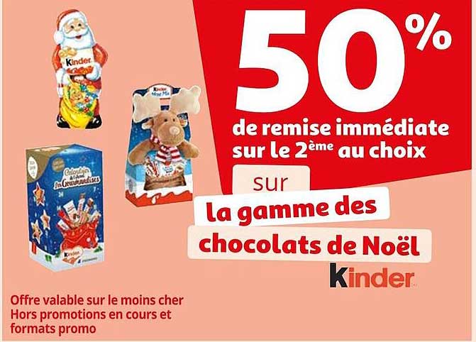 Promo La Gamme Des Chocolats De Noël Kinder chez Auchan - iCatalogue.fr