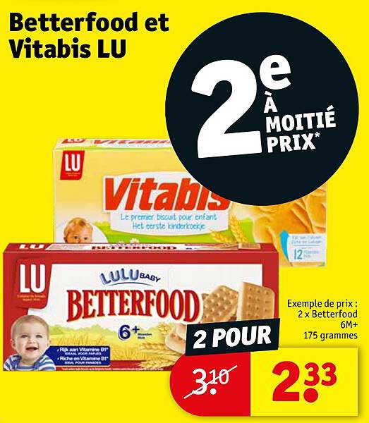 Promo Betterfood Et Vitabis Lu chez Kruidvat - iCatalogue.fr
