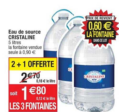 Promo Eau De Source Cristaline 5 Litres chez Cora - iCatalogue.fr
