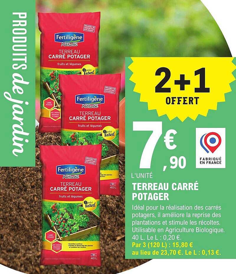 Promo Terreau Carré Potager chez E.Leclerc Jardi - iCatalogue.fr