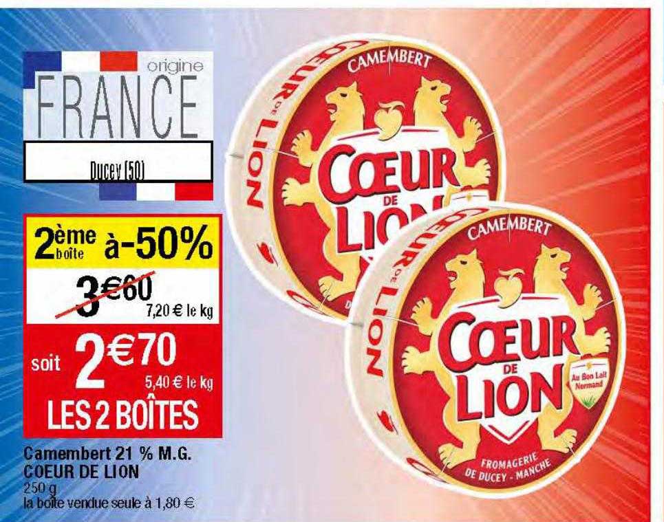 Promo Camembert 21% M.g. Cœur De Lion chez Migros France - iCatalogue.fr