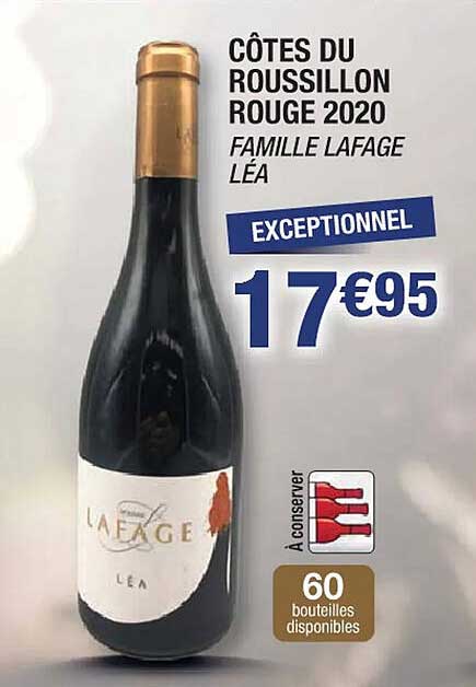 Promo Côtes Du Roussillon Rouge 2020 Famille Lafage Léa chez Cora ...