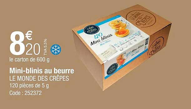 Promo Mini-blinis Au Beurre Le Monde Des Crêpes chez Promocash ...