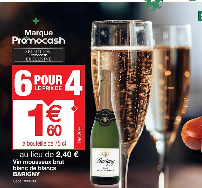 Offre Vin Mousseux Blanc De Blancs Brut Charles Volner chez Casino ...