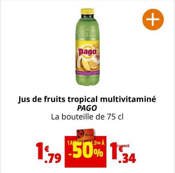 Promo Jus De Fruits Tropical Multivitaminé Pago chez Coccinelle Express ...