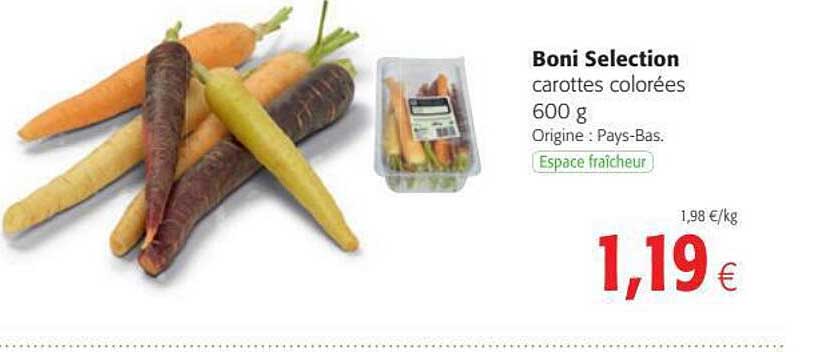 Promo Carottes Colorées Boni Sélection chez Colruyt - iCatalogue.fr