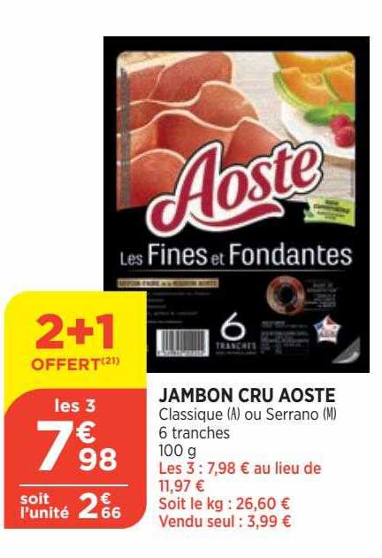 Promo Jambon Cru Aoste chez Atac - iCatalogue.fr