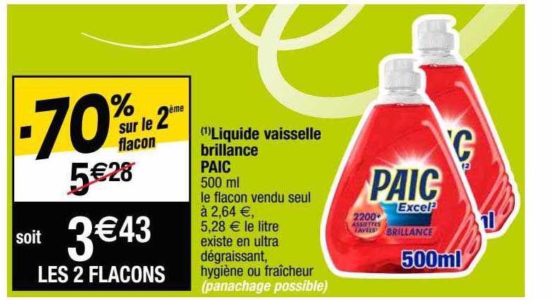 Promo Liquide Vaisselle Brillance Paic chez Cora - iCatalogue.fr