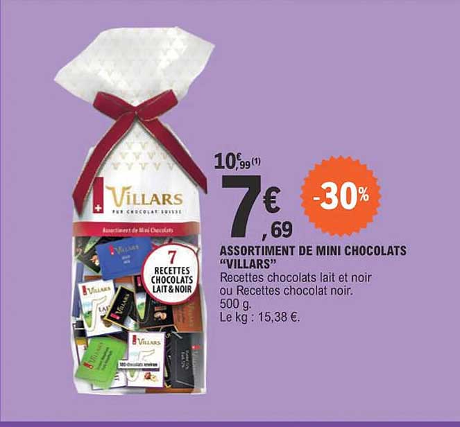 Promo Assortiment De Mini Chocolats "villars" chez E.Leclerc ...