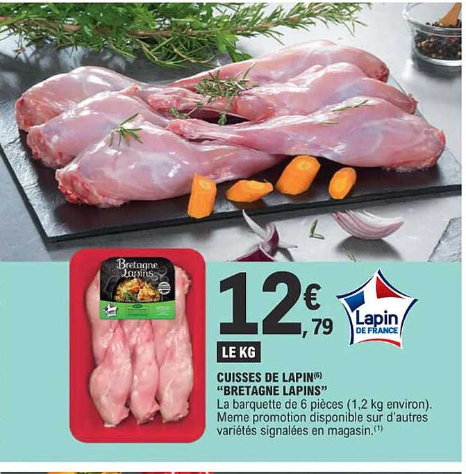 Promo Cuisses De Lapin "bretagne Lapins" chez E.Leclerc - iCatalogue.fr