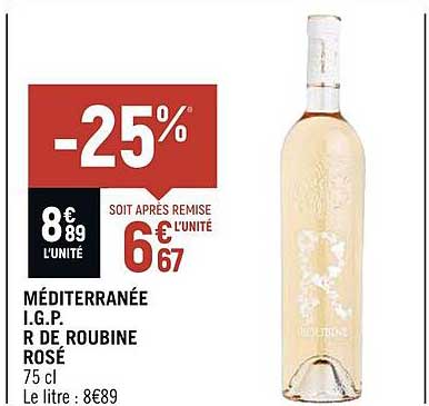 Promo Méditerranée I.g.p. R De Roubine Rosé chez Spar - iCatalogue.fr
