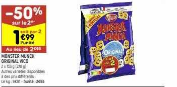 Promo Monster Munch Original Vico chez Leader Price - iCatalogue.fr