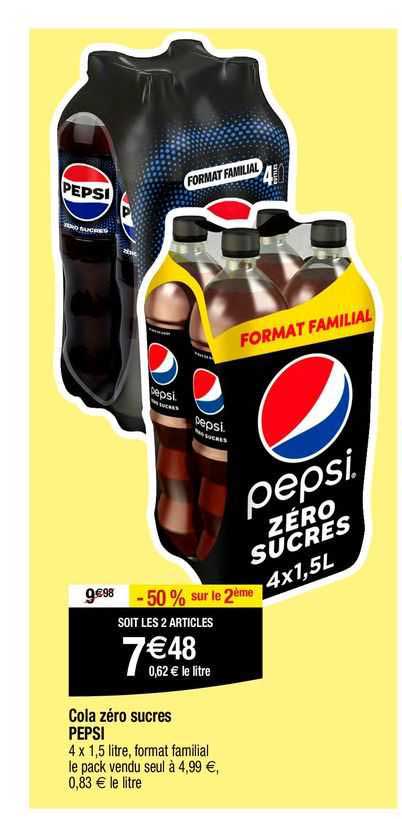 Promo Cola Zéro Sucres Pepsi chez Migros France - iCatalogue.fr
