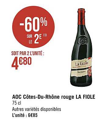 Promo Aoc Côtes-du-rhône Rouge La Fiole chez Spar - iCatalogue.fr