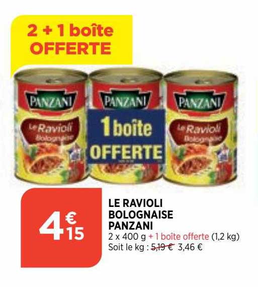 Offre Le Ravioli Bolognaise Panzani chez Bi1