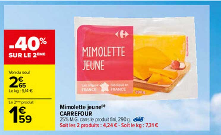 Offre Mimolette Jeune Carrefour chez Carrefour