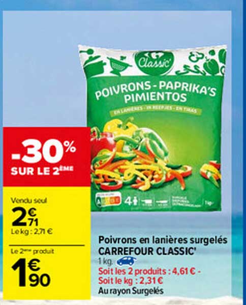 Promo Poivrons En Lanières Surgelés Carrefour Classic' chez Carrefour ...