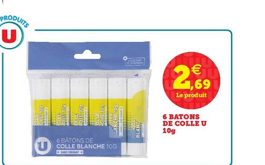 Promo 6 Bâtons De Colle U chez Hyper U - iCatalogue.fr