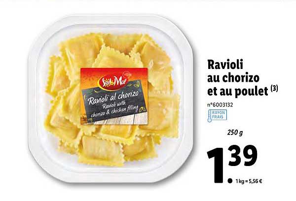 Promo Ravioli Au Chorizo Et Au Poulet chez Lidl - iCatalogue.fr