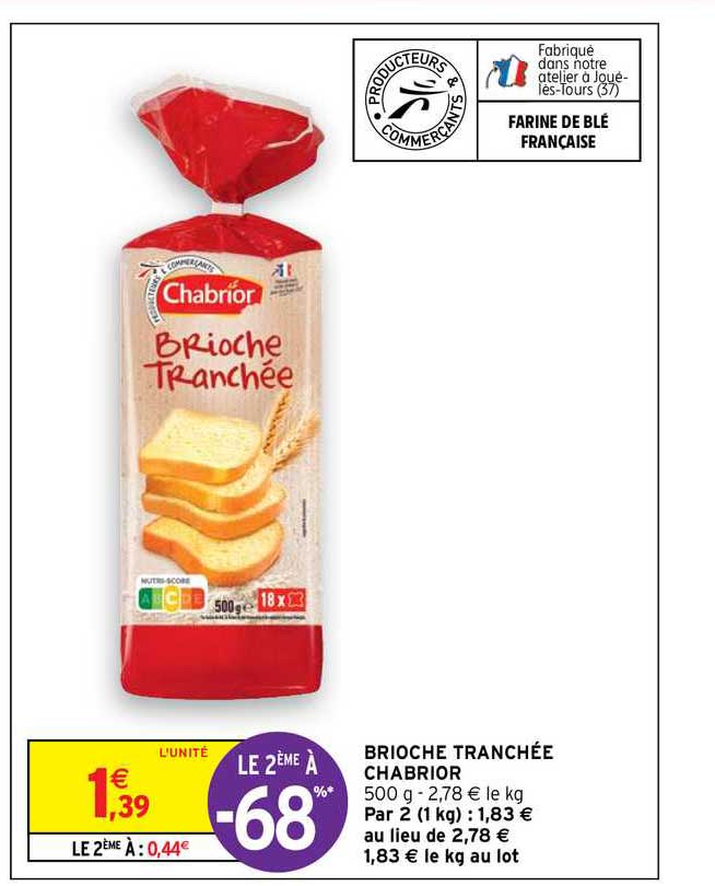 Promo Brioche Tranchée Chabrior chez Intermarché Hyper - iCatalogue.fr