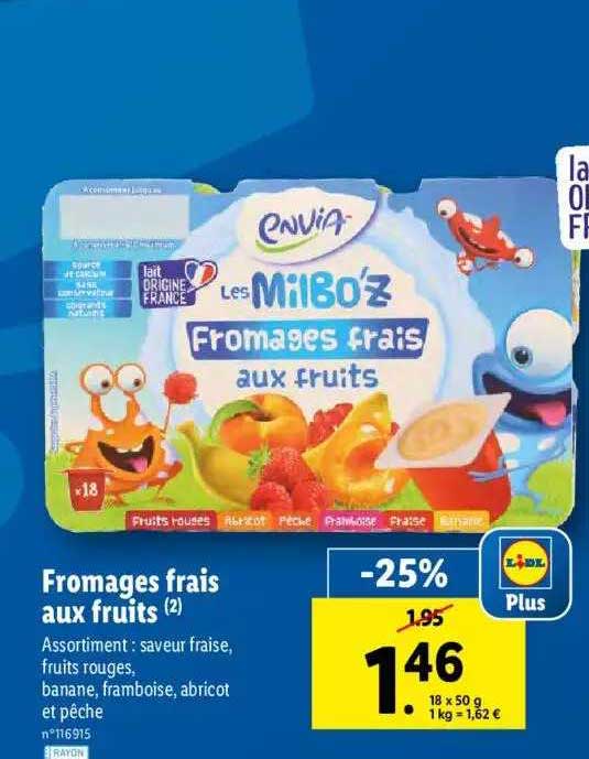 Promo Fromages Frais Aux Fruits chez Lidl - iCatalogue.fr