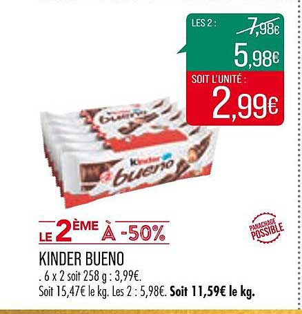 Promo Kinder Bueno chez Match - iCatalogue.fr
